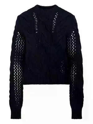 Sportmax Cable Knit Crew Neck Sweater - Black