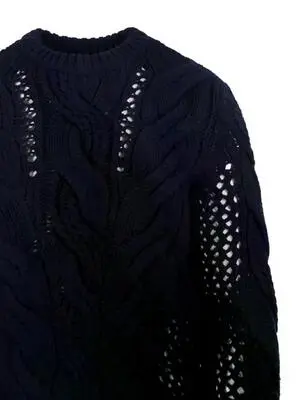 Sportmax Cable Knit Crew Neck Sweater