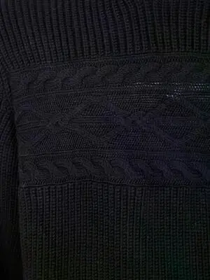 Zegna Cable-knit High-neck Sweater - Black