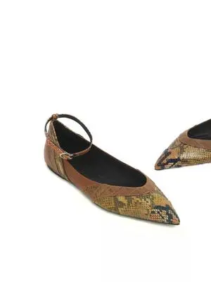 Marni Pointed-toe Flats With Adjustable Ankle Strap