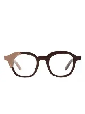 MASAHIRO MARUYAMA Geometric-frame Eyeglasses - Brown