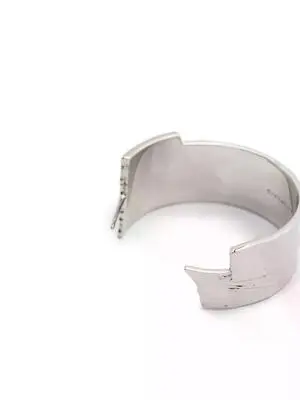 Givenchy Logo Engraved Hoop Earrings - Silver