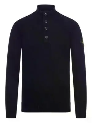 Stone Island Button-fastening High Neck Polo Shirt