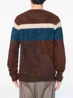 Kolor Cashmere Striped Crew Neck Sweater