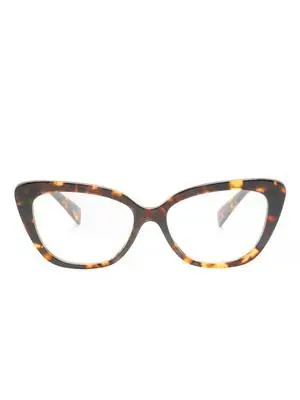 Miu Miu Tortoiseshell-effect Cat-eye Glasses - Brown