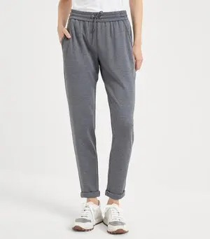 Brunello Cucinelli Cotton-silk French Terry Drawstring Sweatpants