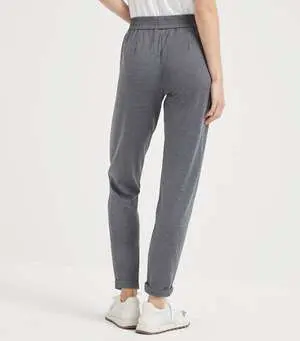 Brunello Cucinelli Cotton-silk French Terry Drawstring Sweatpants