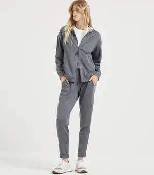 Brunello Cucinelli Cotton-silk French Terry Drawstring Sweatpants