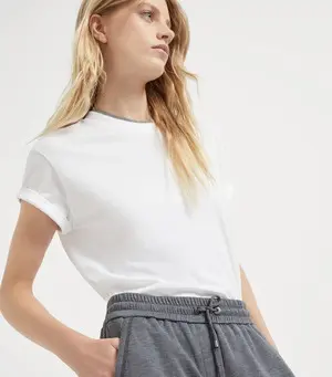 Brunello Cucinelli Cotton-silk French Terry Drawstring Sweatpants