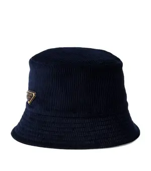 Prada Corduroy Bucket Hat - Blue