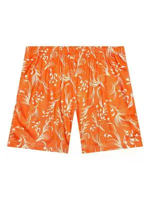 John Elliott Mesh-panel Printed Shorts - Orange