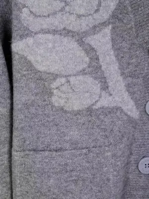 BLUGIRL Rose-appliqué Button Cardigan