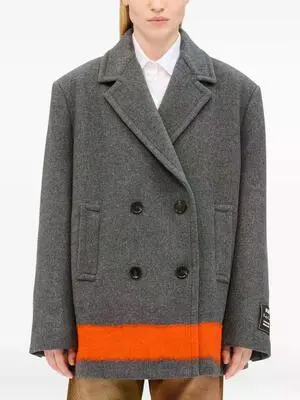 MSGM Contrasting Band Double-breasted Coat