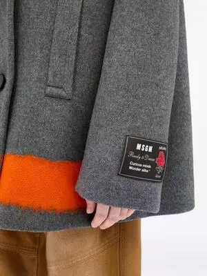 MSGM Contrasting Band Double-breasted Coat