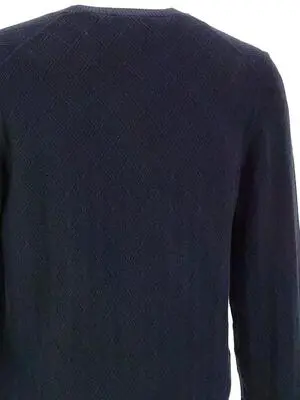 DIKTAT Diamond Pattern Crew Neck Sweater - Blue