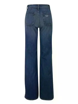 NILI LOTAN Patch Pocket Wide-leg Jeans