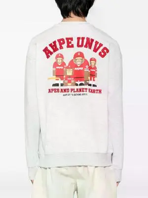 AAPE BY *A BATHING APE Embroidered-logo Sweatshirt - Grey