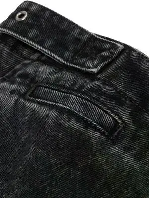 LANVIN Acid Wash Belted Straight Leg Trousers