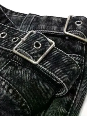 LANVIN Acid Wash Belted Straight Leg Trousers