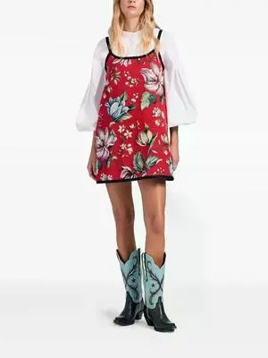 La DoubleJ Floral Jacquard Slip Dress