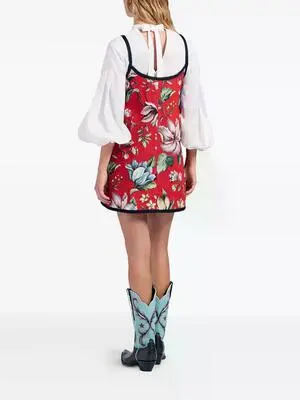 La DoubleJ Floral Jacquard Slip Dress