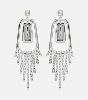 Rebecca Vallance Embellished Pendant Earrings With Zirconia - Silver