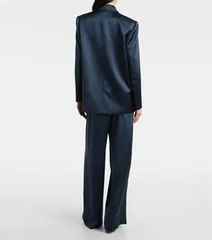 THE SEI High-rise Silk Wide-leg Trousers
