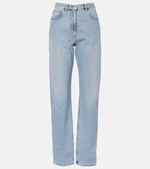 Valentino Garavani Mid-rise Wide-leg Jeans In Denim Blu Lav Chiaro