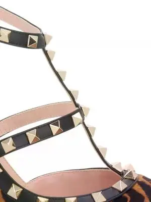Valentino Garavani Rockstud Leopard-print Pumps - Black