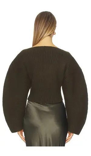 Cult Gaia Ella Ribbed Knit Cropped Jumper