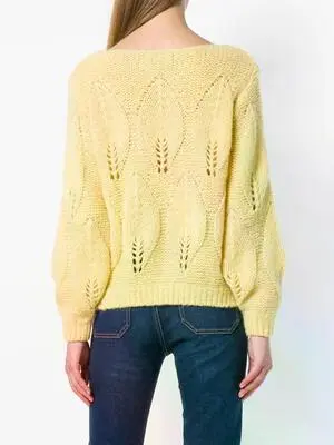 M.I.H JEANS Leaf Pattern Knit Sweater