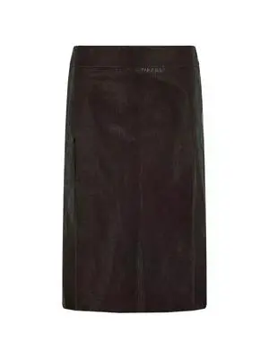 FERRAGAMO Leather Mini Skirt - Brown