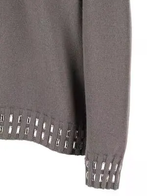 Fendi Crystal-embellished Crew Neck Sweater