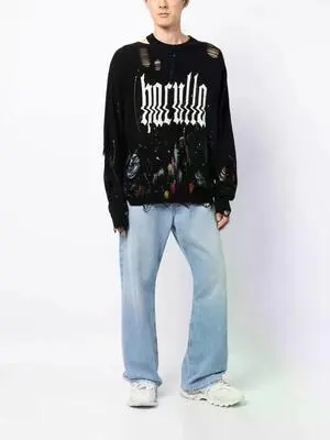 HACULLA. Distressed Paint Splatter Logo Jumper