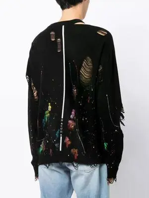 HACULLA. Distressed Paint Splatter Logo Jumper