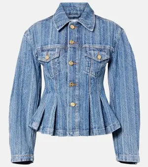GANNI Peplum Denim Jacket