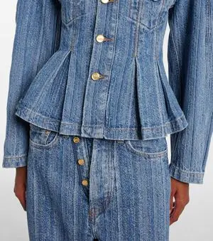 GANNI Peplum Denim Jacket