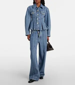 GANNI Peplum Denim Jacket