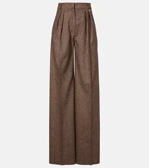 Max Mara Brava Wool And Silk-blend Wide-leg Trousers
