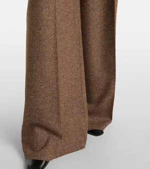 Max Mara Brava Wool And Silk-blend Wide-leg Trousers