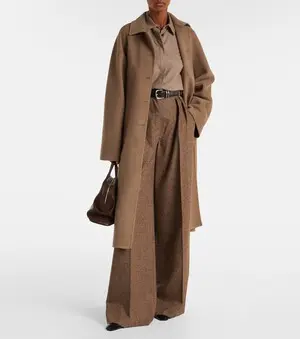 Max Mara Brava Wool And Silk-blend Wide-leg Trousers