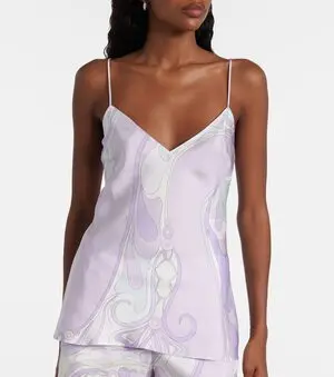 Emilio Pucci Orchidee Silk Satin Camisole