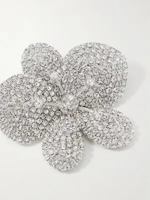 JENNIFER BEHR Kiarra Rhodium-plated Crystal Brooch