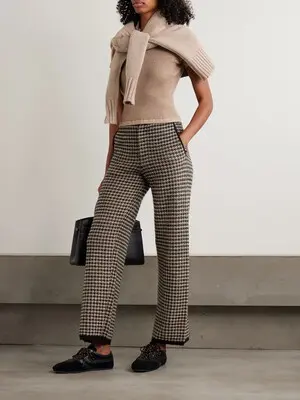 Guest In Residence Houndstooth Cashmere Trousers - Brown
