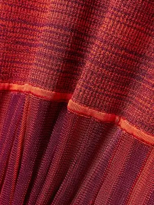Christopher John Rogers Pleated Ribbed-knit Turtleneck Gown