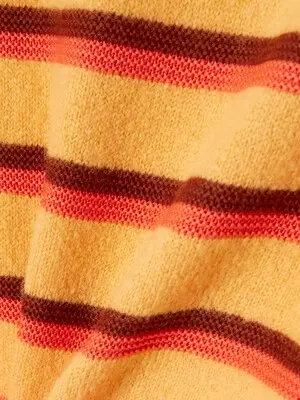 Christopher John Rogers Striped Brushed Merino Wool-blend Sweater