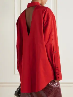 Christopher John Rogers Open-back Cotton-twill Shirt