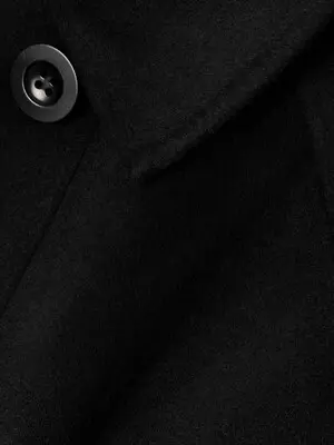 Tove Yoonmi Belted Brushed Wool-blend Coat - Black