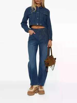 Munthe Pinstriped Utility Trousers - Blue