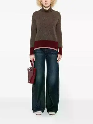WHYCI Roll-neck Panelled Sweater